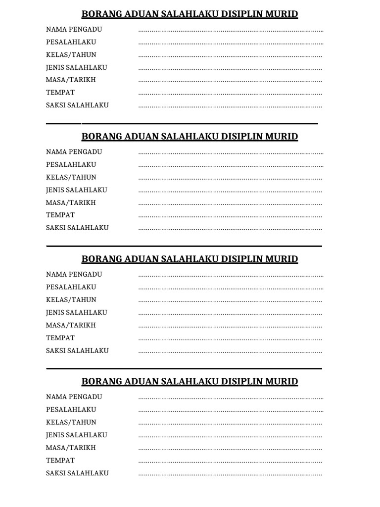 Borang Aduan SL | PDF