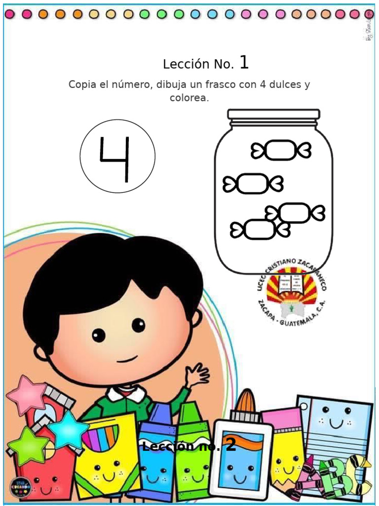 Lecciones Números - Pre-Kinder IV Unidad | PDF