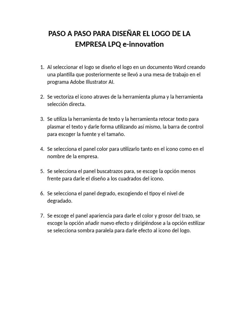 Diseño del Logo de LPQ e-innovation | PDF