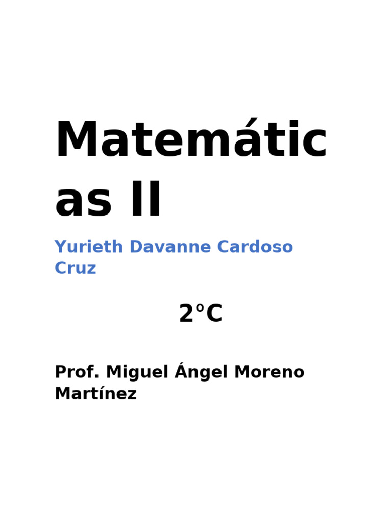 Matemátic As II: Yurieth Davanne Cardoso Cruz | PDF | Modo ...