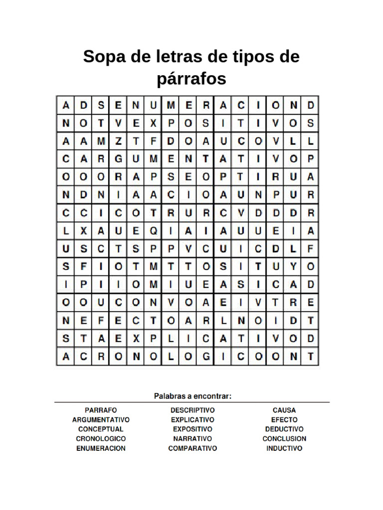 Sopa de Letras | PDF