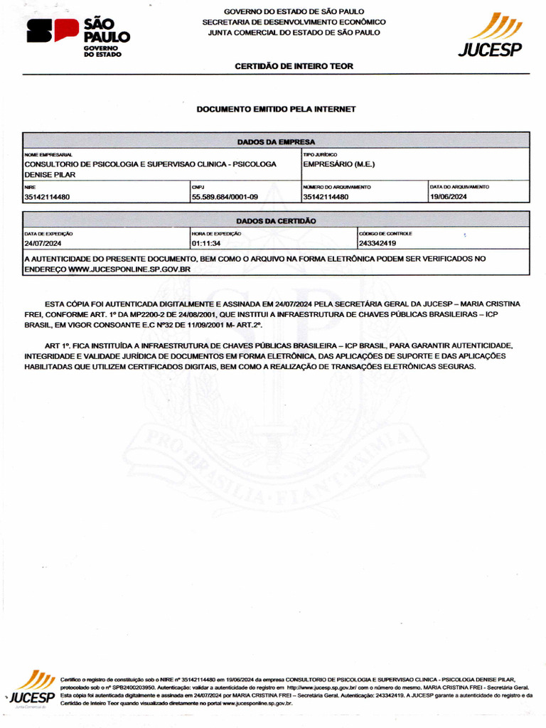 1contrato Social - Certidão de Inteiro Teor | PDF