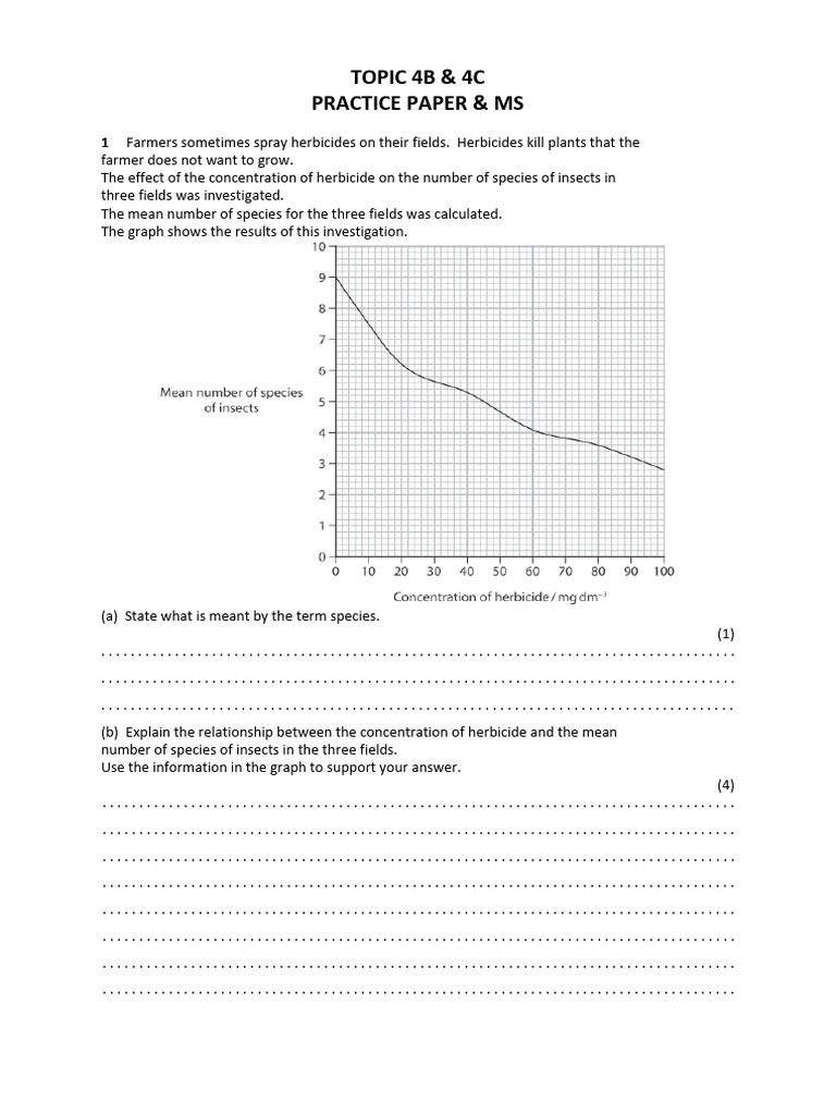 TOPIC 4B & 4C PRACTICE PAPER & MS | PDF | Migraine | Koala