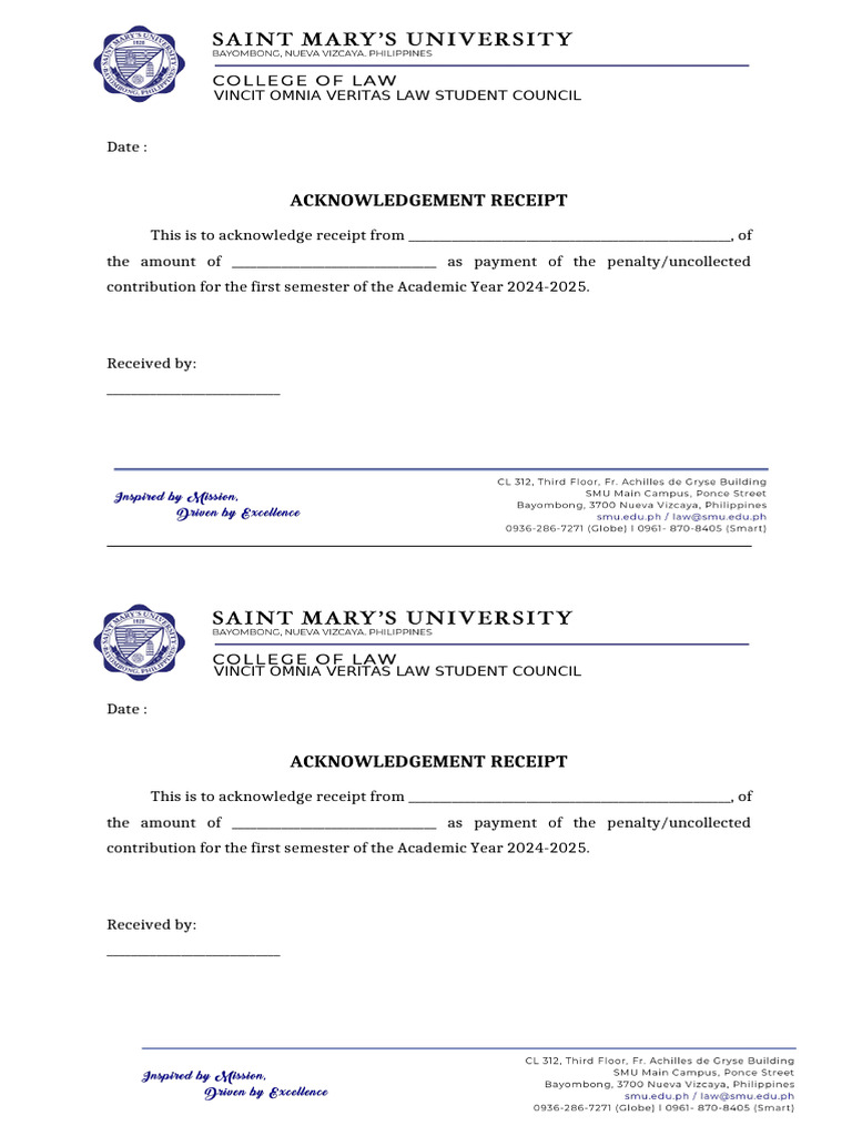 Acknowledgement Receipt NG Absent at Clearance | PDF