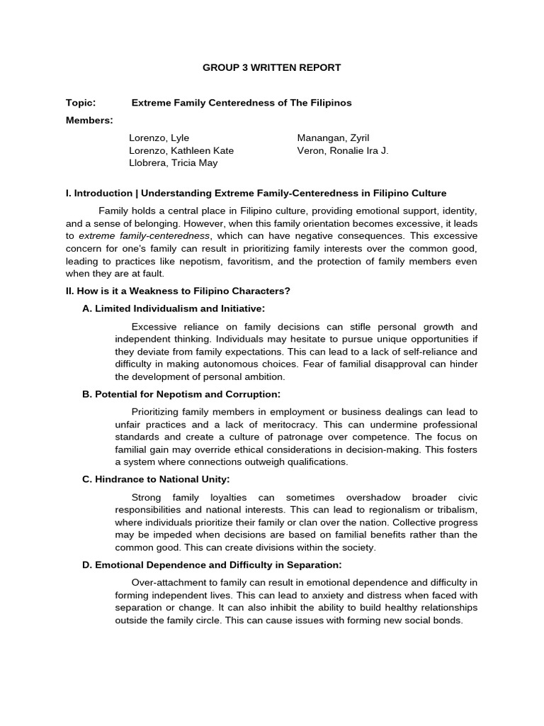 Group-1-PROFED-3 | PDF | Family | Individualism