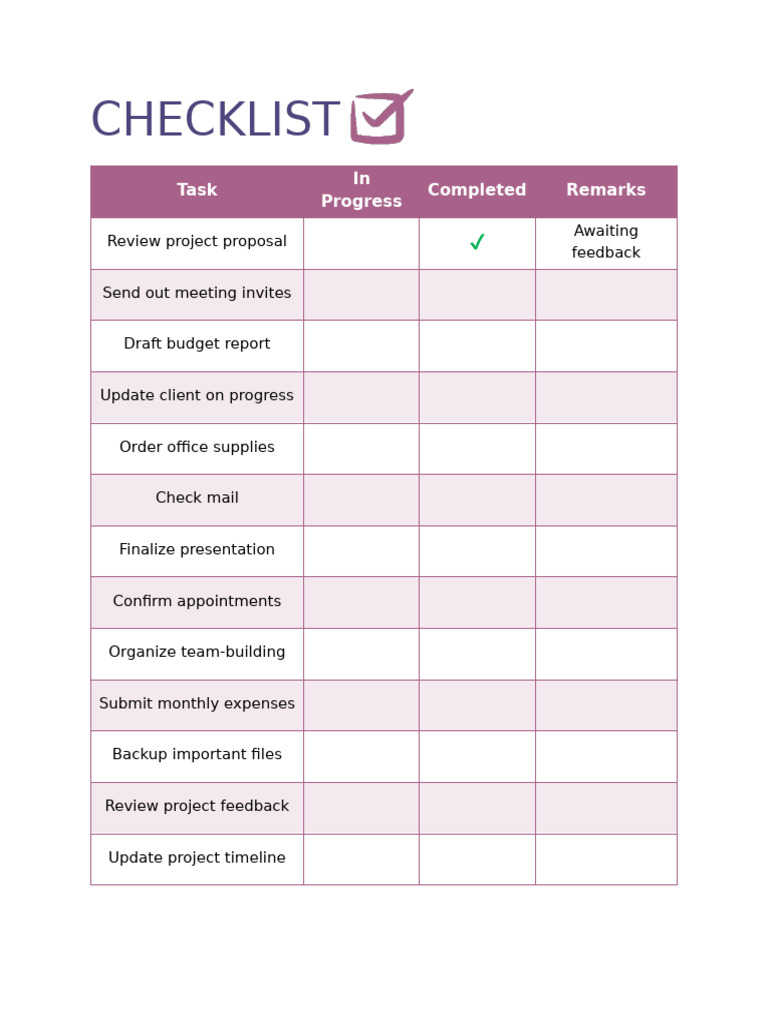 Checklist Template | PDF
