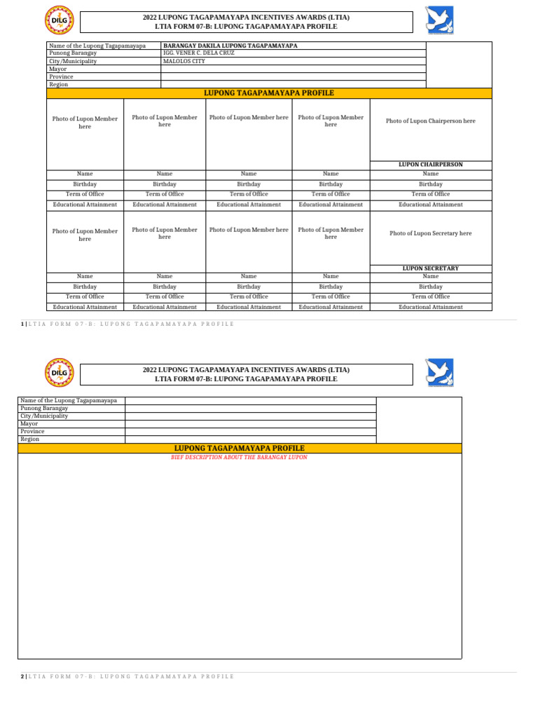 LTIA Form 07 B | PDF