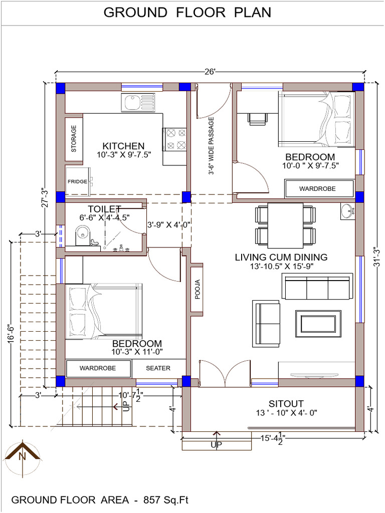 Schematic Ground Floor Plan - B1 | PDF | Home | Room
