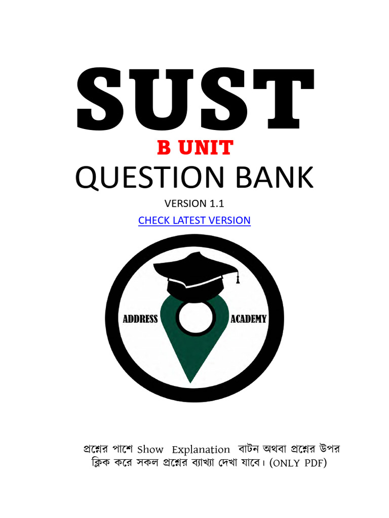 SUST B UNT Question Bank (Adress Academy - Com) (V.1.1) | PDF | Noun | Adverb