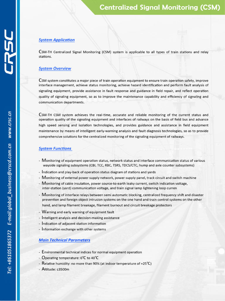 Centralized Signal Monitoring CSM | PDF