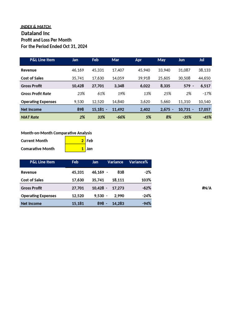 CAED104_Index-Match Practice and Refresher | PDF | Income Statement ...