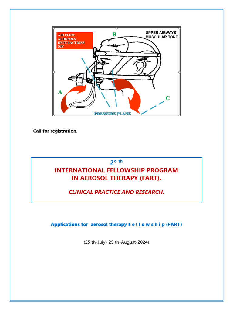 2º Edition. Call For Resgistration. Nternational Fellowship Program in Aerosol Therapy (Fart) | PDF