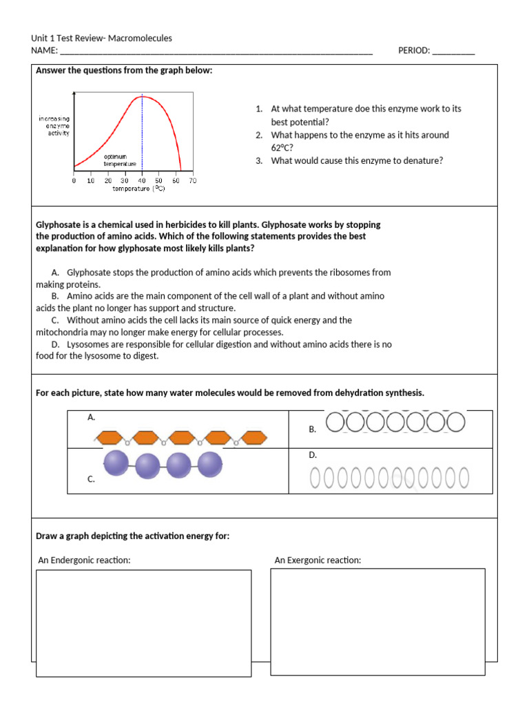 biochem test review 2024 (1) | PDF | Water | Macromolecules