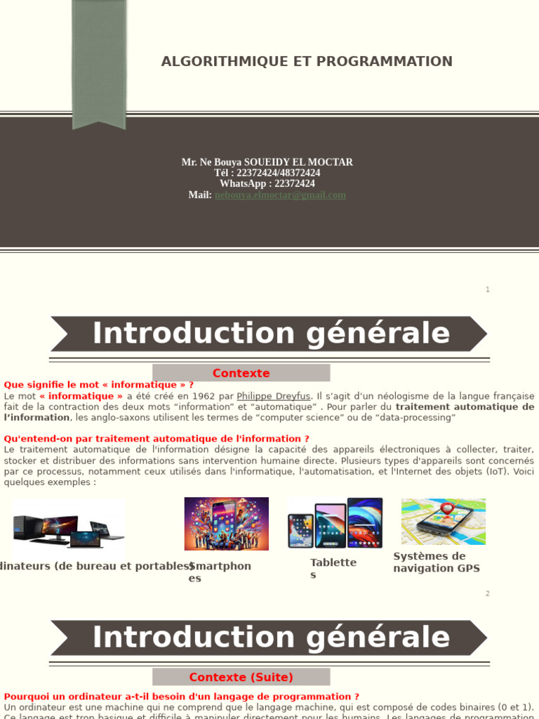 Cours IUP - 01 Algorithmique Et Programmation | PDF | Programmation informatique | Informatique