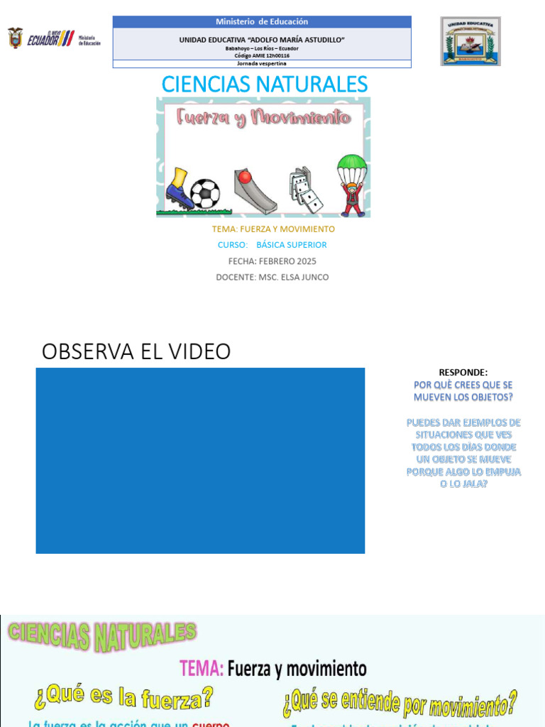 Clase CCNN Fuerza y Mov Febrero Ejs | PDF
