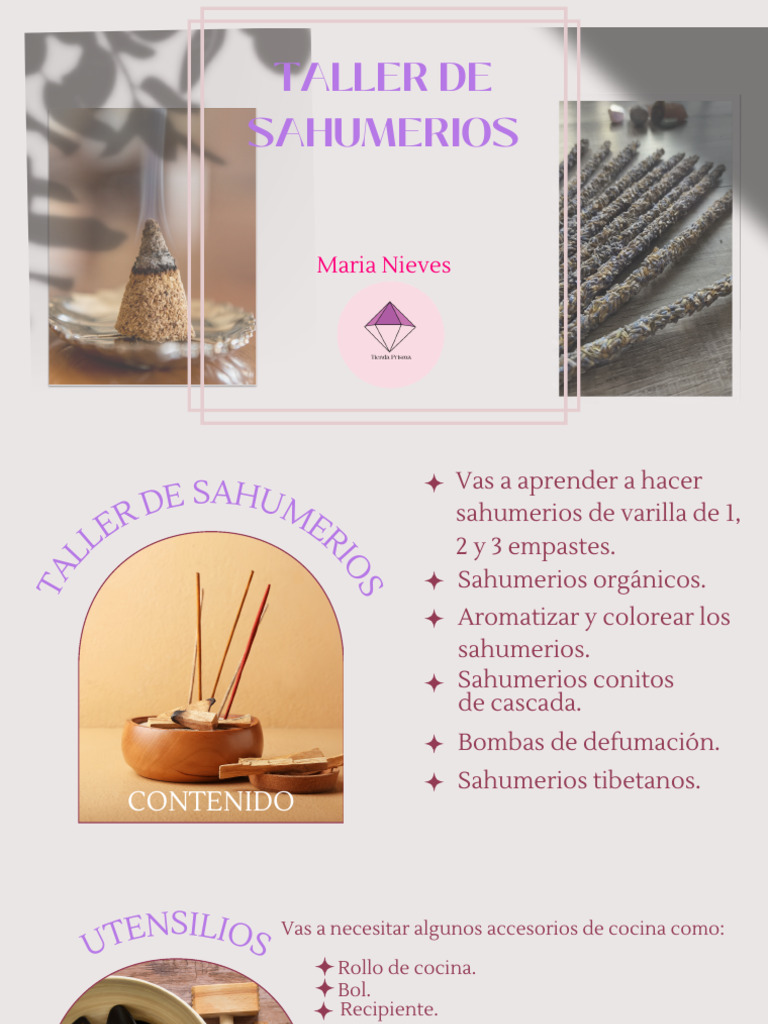 Taller de Sahumerios: Técnicas y Recetas | PDF | Incienso