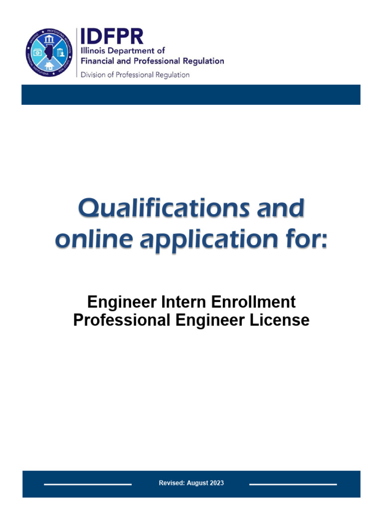 Illinois PE License Application Guide | PDF | Engineer