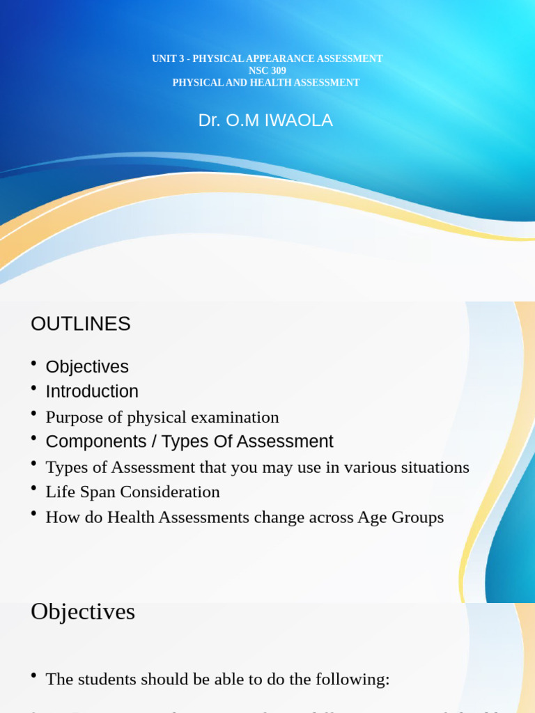 NSC 309 Unit 3 - Physical Appearance Assessment | PDF | Physical ...