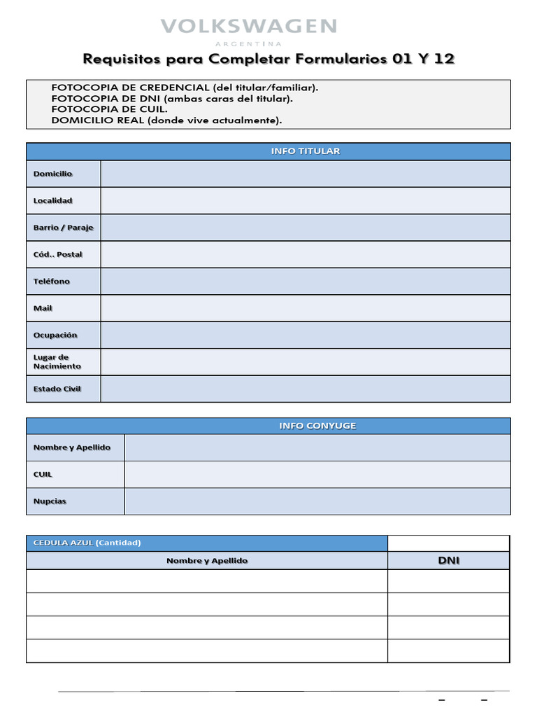 Requisitos para Completar Formularios 01 y 12 | PDF