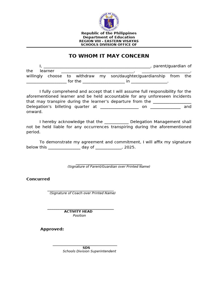 Off Campus Event Withdrawal Form LRP | PDF
