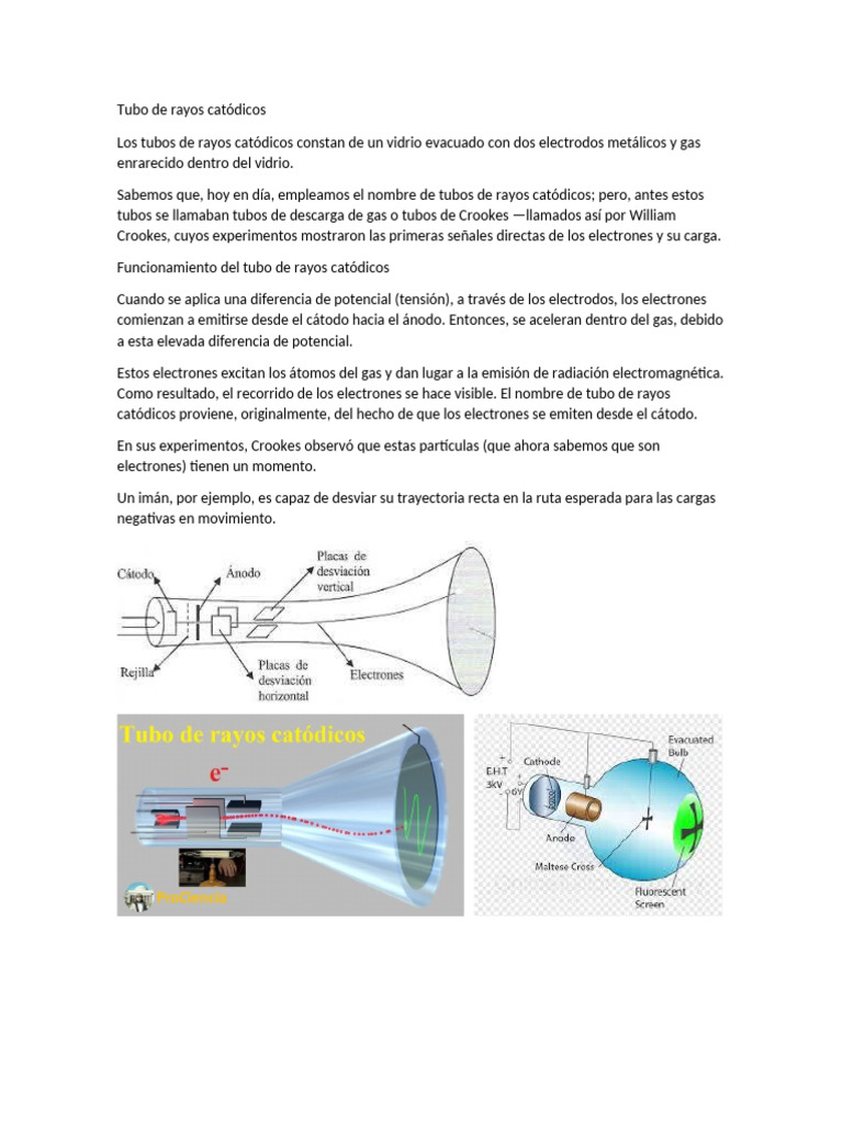 Funcionamiento del tubo de rayos catódicos | PDF