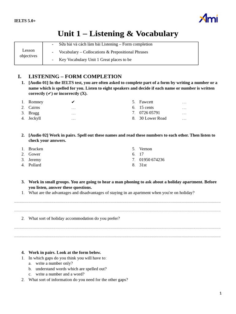 Unit 1 Lesson 1 (5) | PDF | Adjective | Linguistics