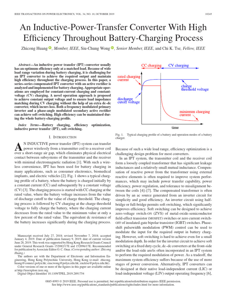 An Inductive-Power-Transfer Converter With High Efficiency Throughout ...