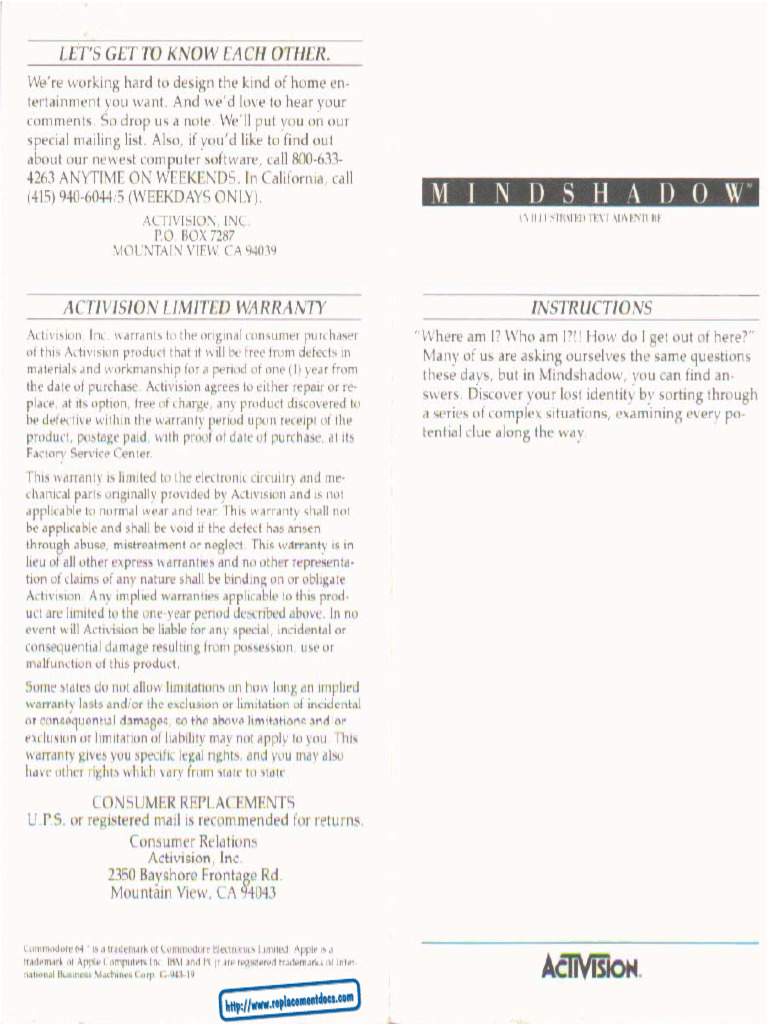 Mindshadow (USA) (Side B) | PDF