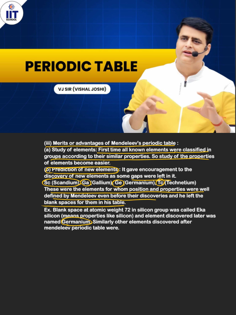 Periodic Table _ L-02 (Class Notes) _ Identification of Group, Period ...