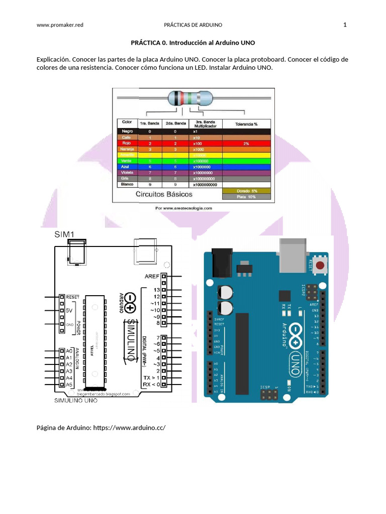 PRÁCTICAS-ARDUINO | PDF | Diodo emisor de luz | Rojo