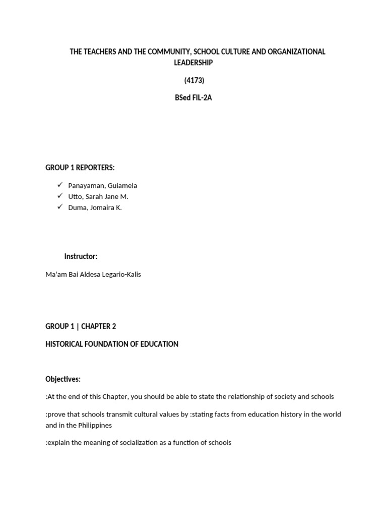 Group1 Chapter 2 Historical Foundation of Education | PDF ...