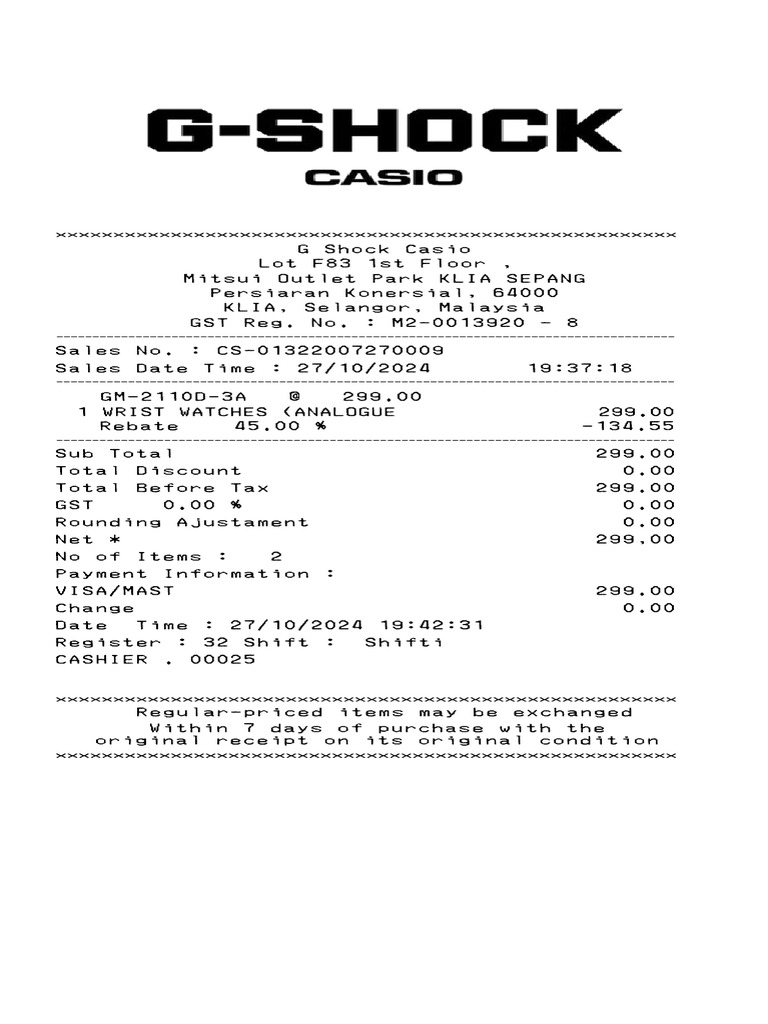 Factura G-Shock | PDF