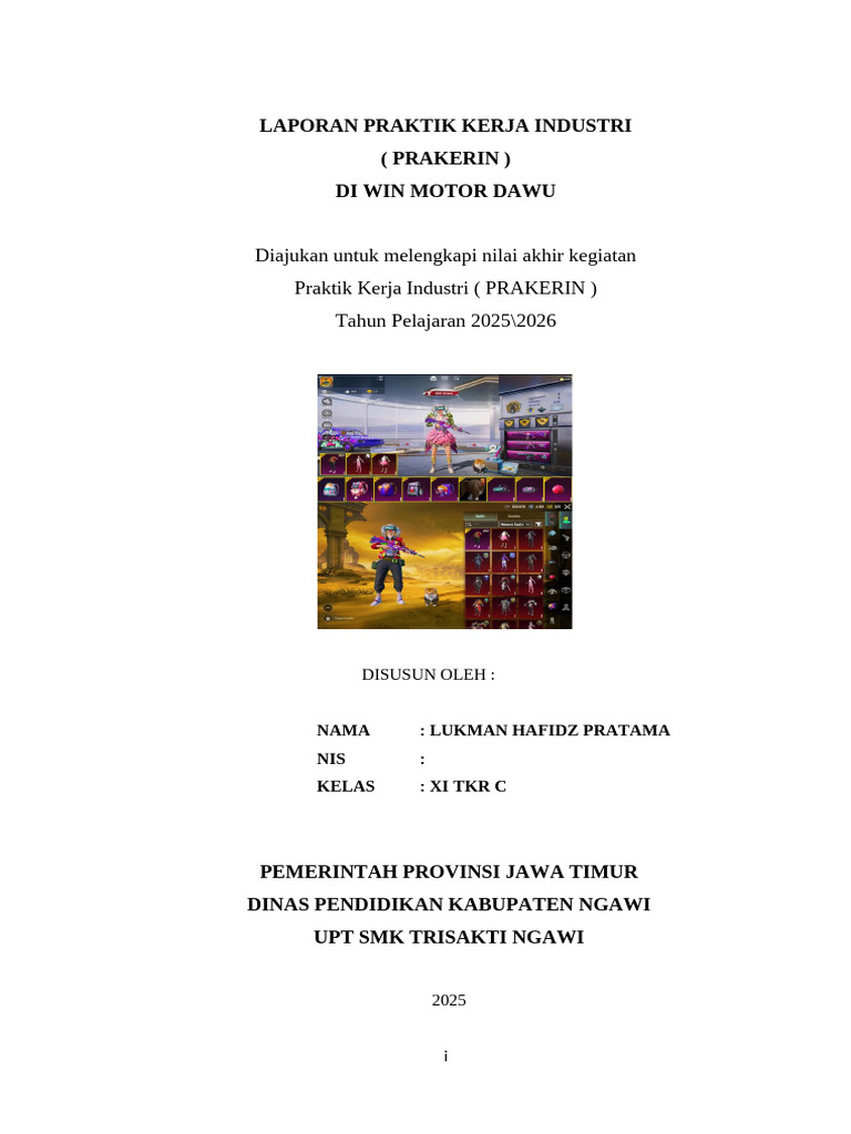 Laporan Prakerin di Win Motor Dawu | PDF
