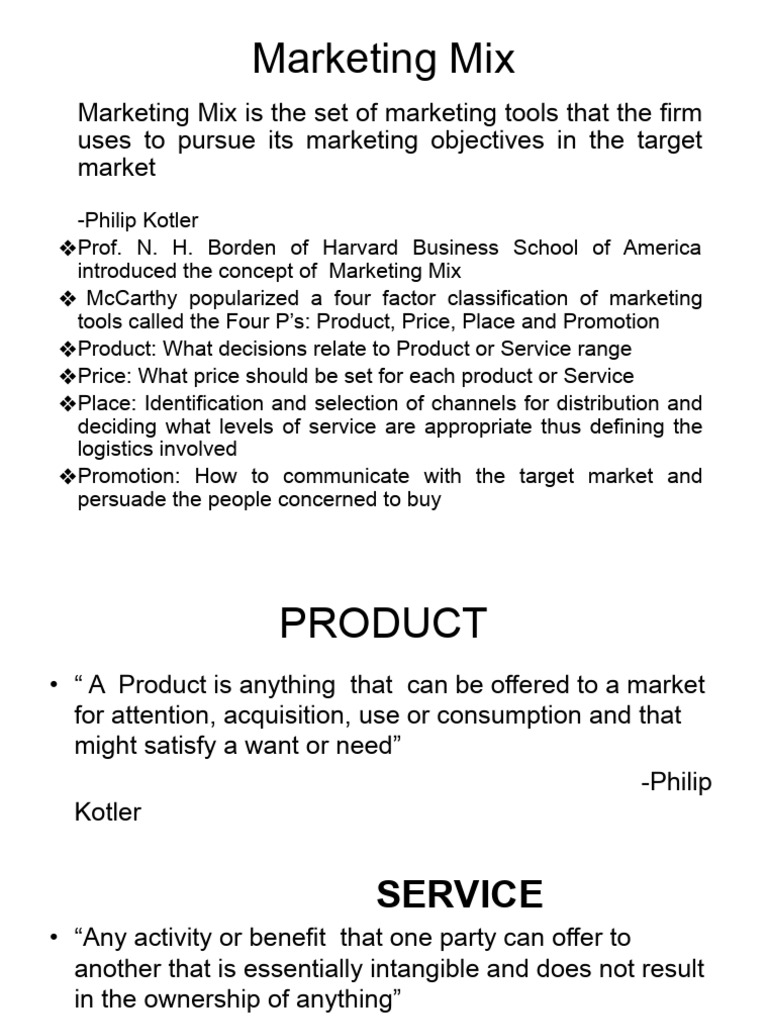 Understanding the Marketing Mix Essentials | PDF