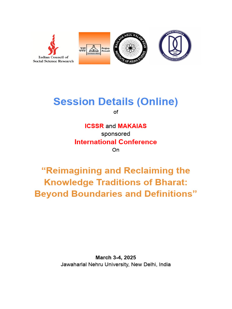 Draft_ Online Session Details Reimagining and Reclaiming the Knowledge Traditions of Bharat ...