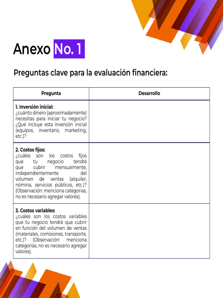 07.emprendimiento I ACT 3 Anexo | PDF | Inversiones | Iniciativa empresarial