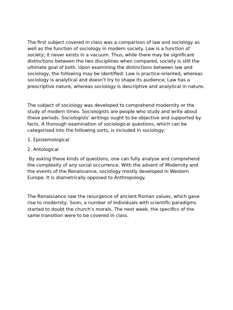 Shivam Krishna 224053 Sociology Notes Week One | PDF