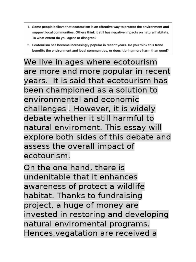 Ecotourism: Balancing Benefits and Risks | PDF