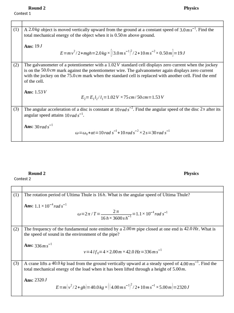 Round 2 - Physics 2023 NSMQ | PDF | Electron | Waves