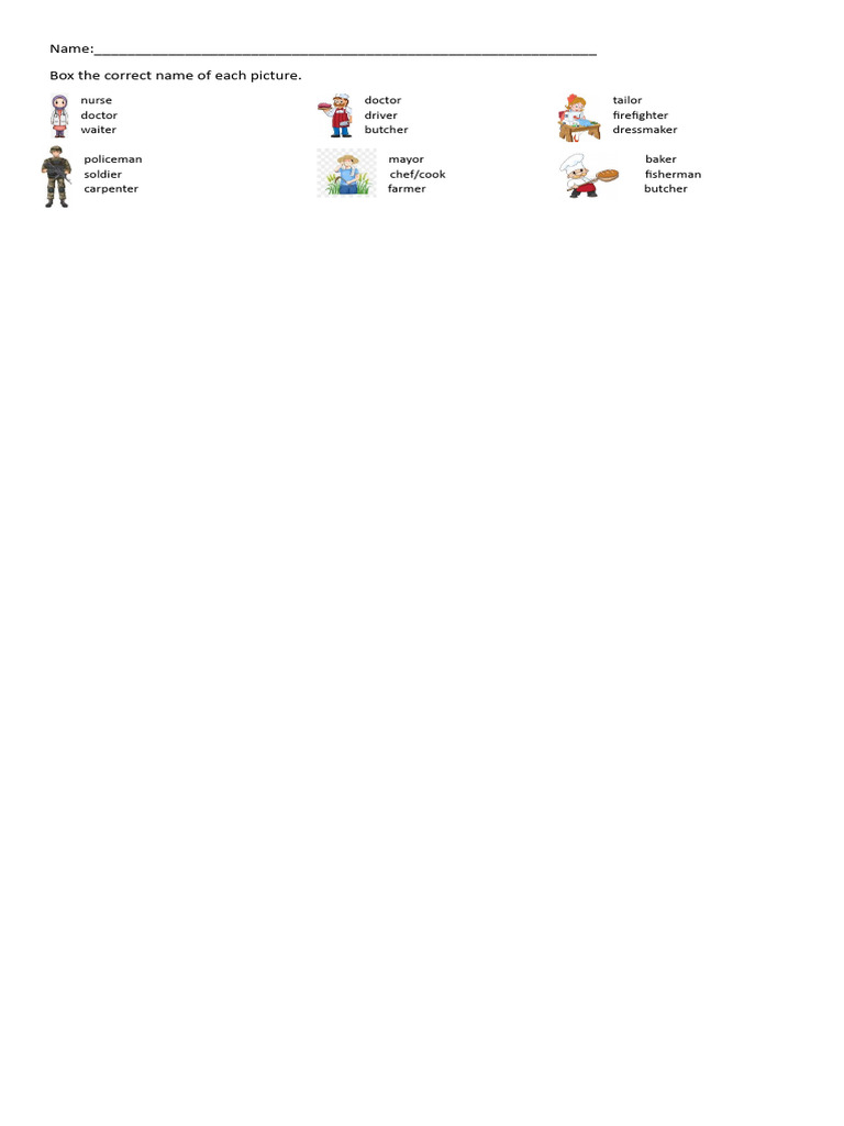 Community Helpers Identification Worksheet | PDF