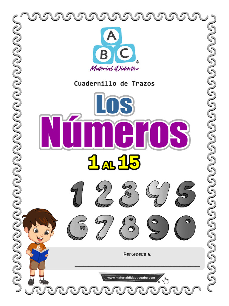 Cuadernillo de Trazos: Números 1-15 | PDF