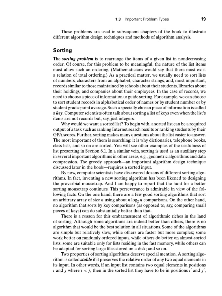 (Đọc Thêm) 1. Sorting, Searching Problem | PDF