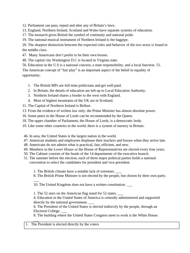 UK and US Political Systems Overview | PDF | United Kingdom ...