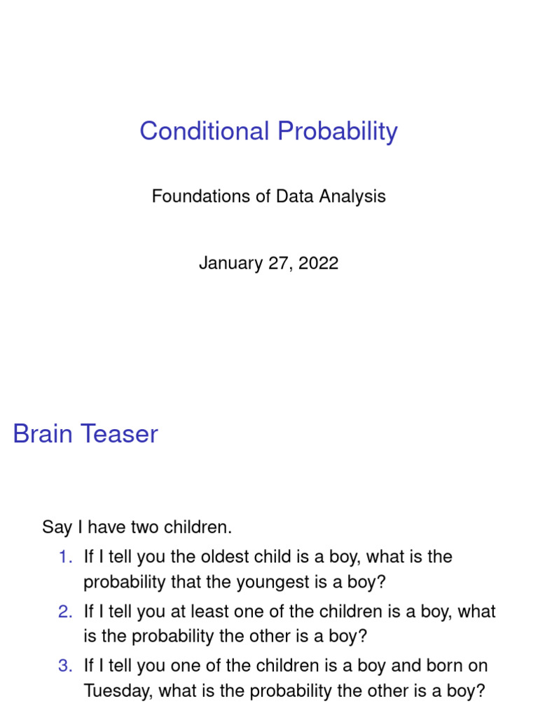Understanding Conditional Probability | PDF | Odds | Probability