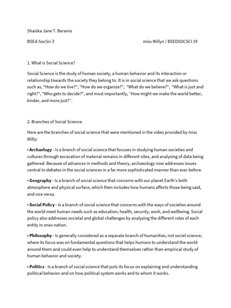 Understanding Social Science and Its Impact | PDF | Social Sciences | Science