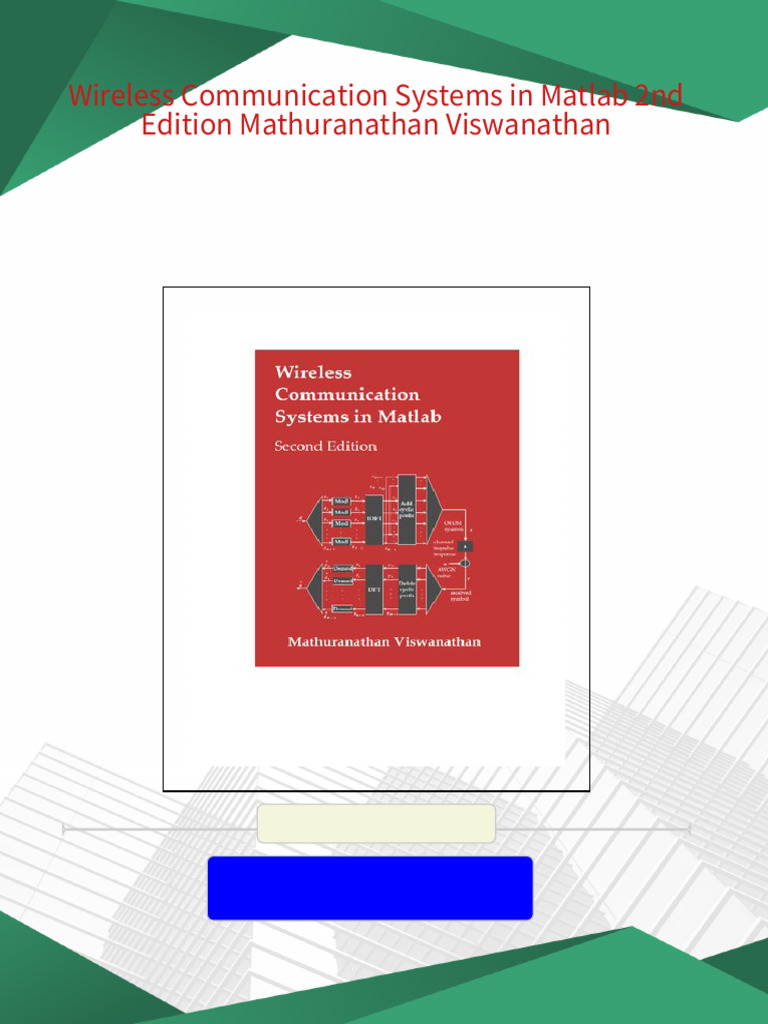Wireless Communication Systems in Matlab 2nd Edition Mathuranathan ...