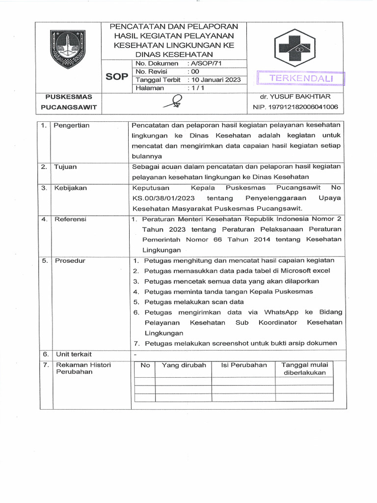 SOP PELAPORAN DINKES | PDF