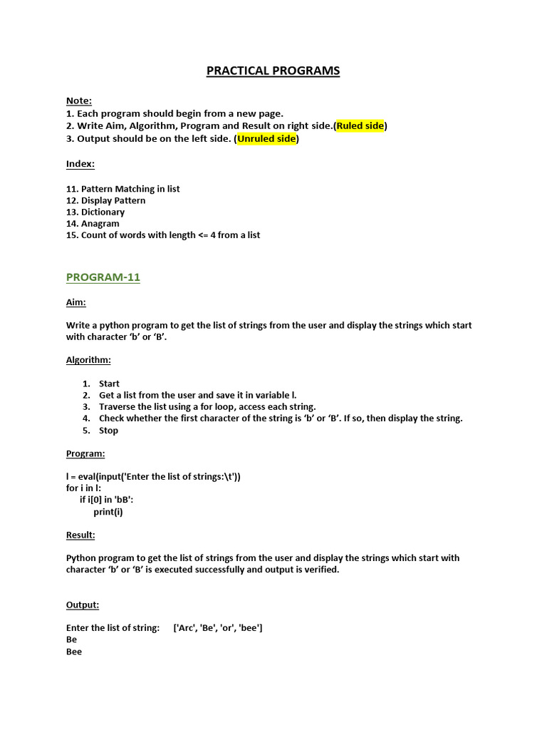 Python Programs for String Manipulation | PDF | String (Computer ...