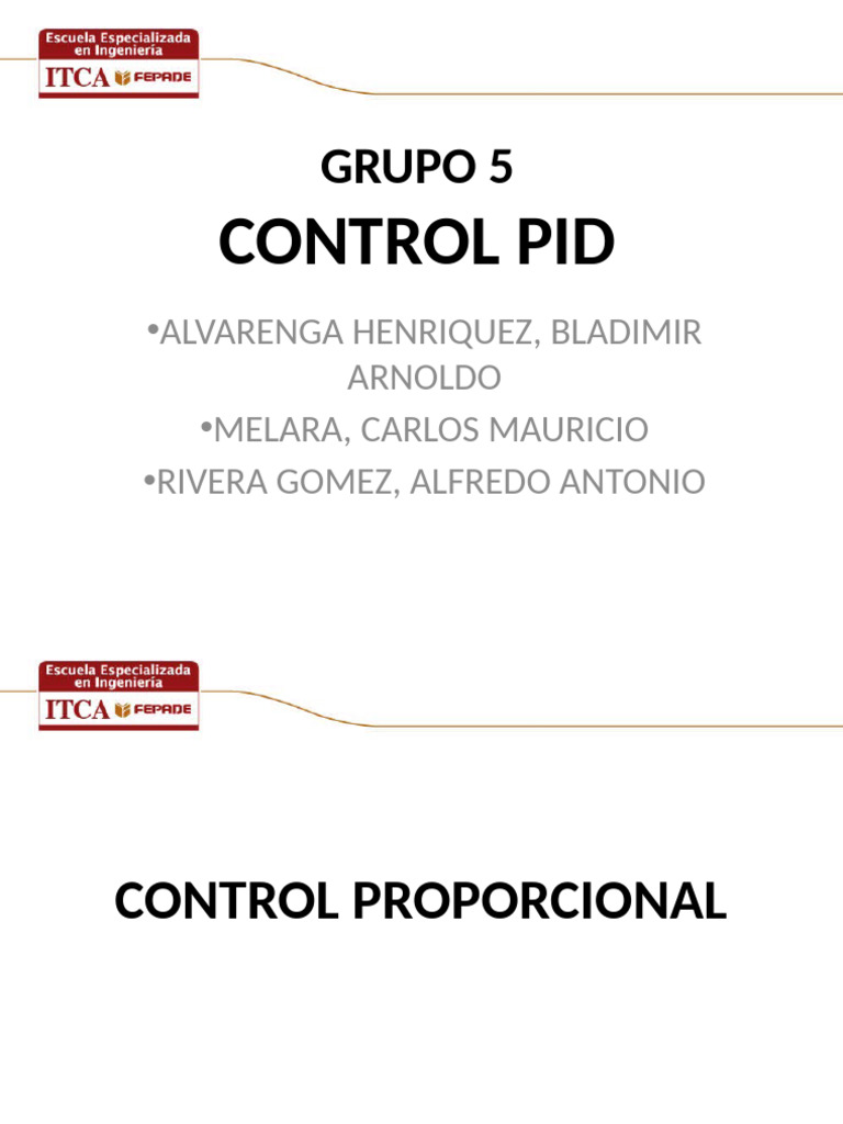 Control PID: Proporcional, Integral y Derivativo | PDF | Ingeniería ...