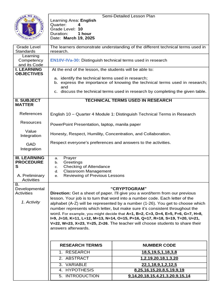 Jhs Demo (Lesson Plan) | PDF | Statistics | Cognitive Science